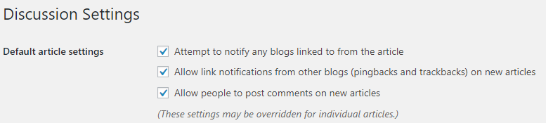 How to Enable and Disable ping-back and trackback in WordPress. – Support