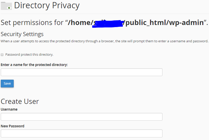 How to password protect the wp-admin directory in cPanel