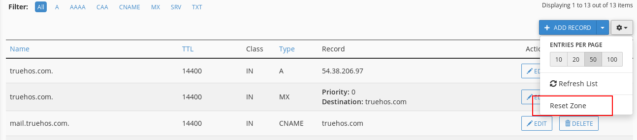 How to manage DNS records in cPanel