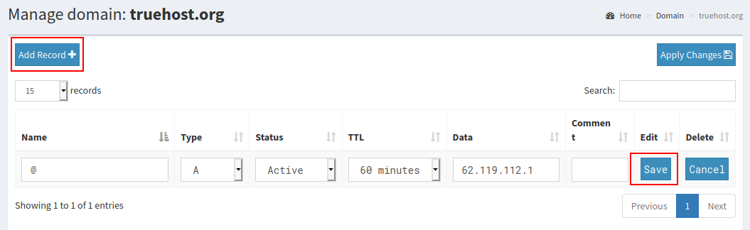 How to set up Truehost Free DNS