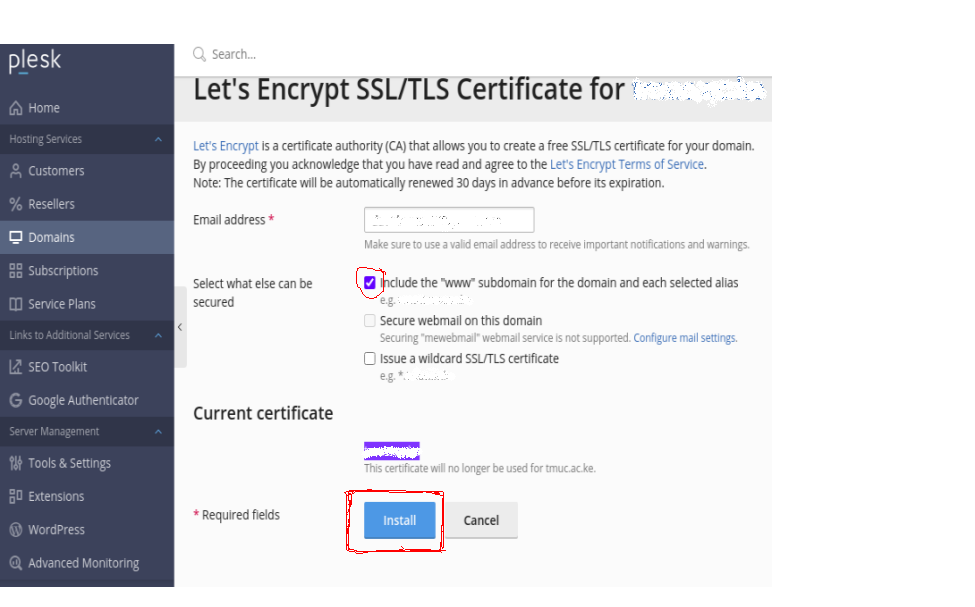 How To Install Lets Encrypt In Plesk