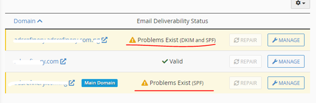 How to repair/configure DKIM and SPF records in the cPanel