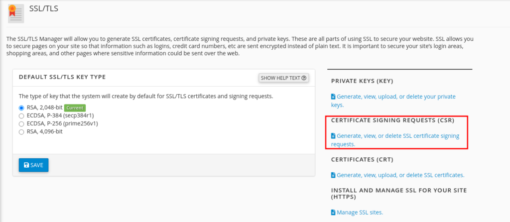 How to Generate Certificate Signing Request (CSR) in the Cpanel