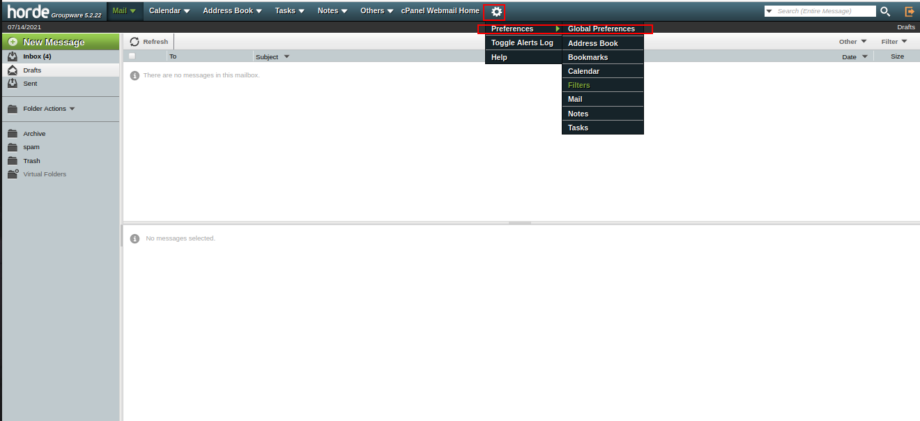 How to change the time zone in webmail - Support