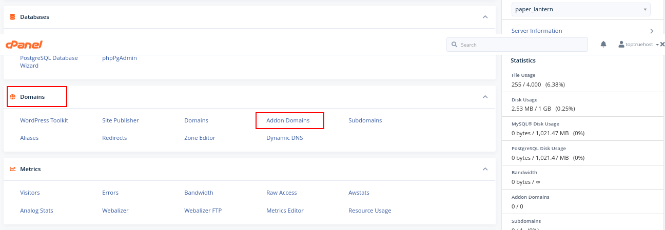How To Create an Addon Domain.