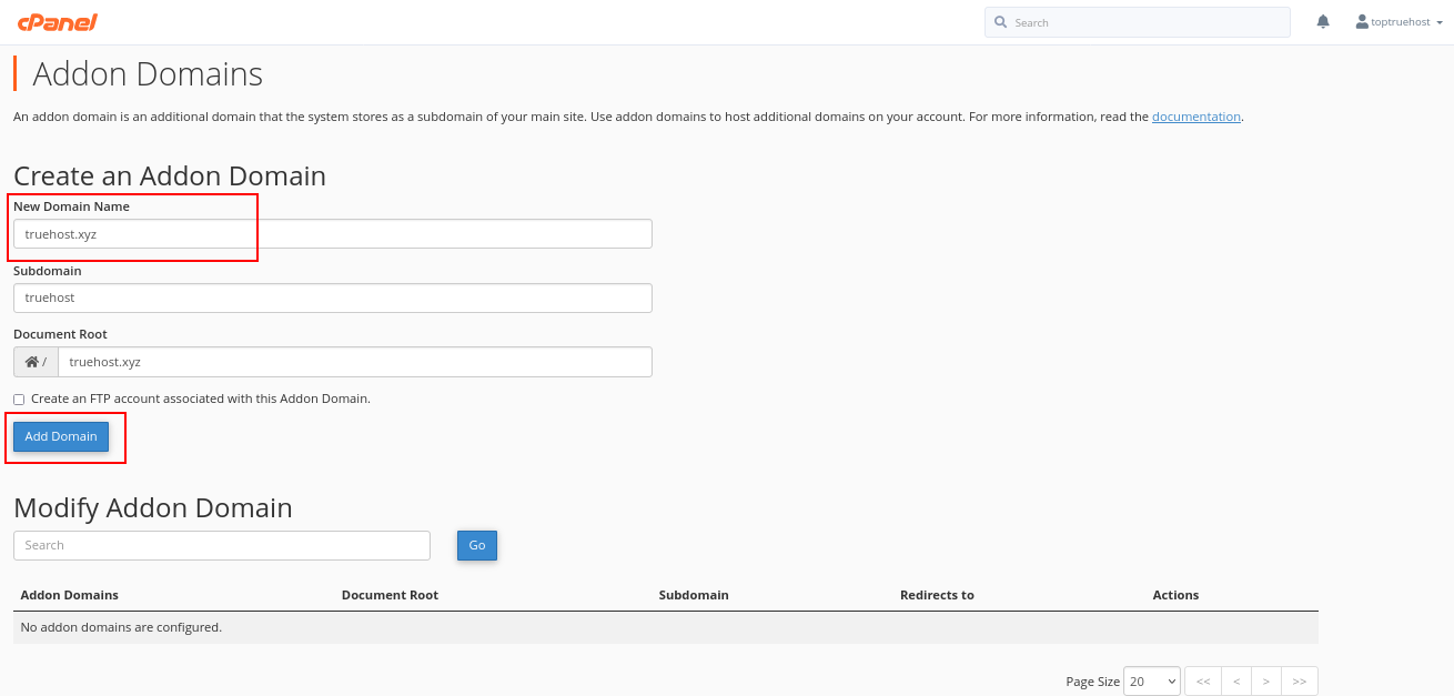 How To Create an Addon Domain.