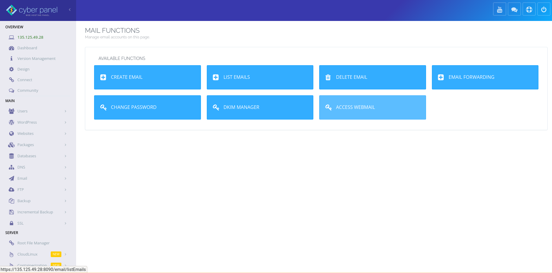 Cyberpanel Demo