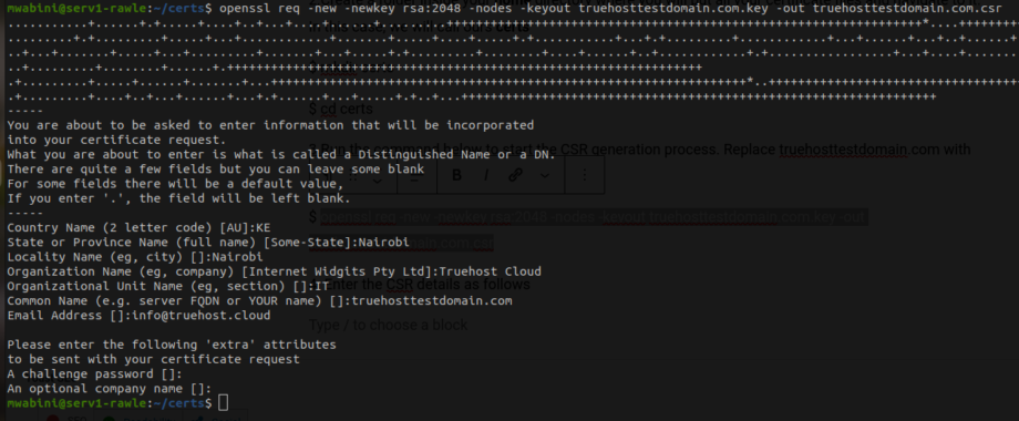 How To Generate A Csr Via Ssh In Linux Apachenginxlitespeed Support