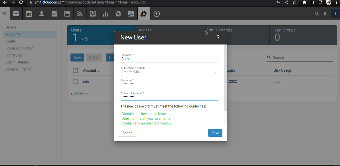 How to create cloudoon emails from your admin email account